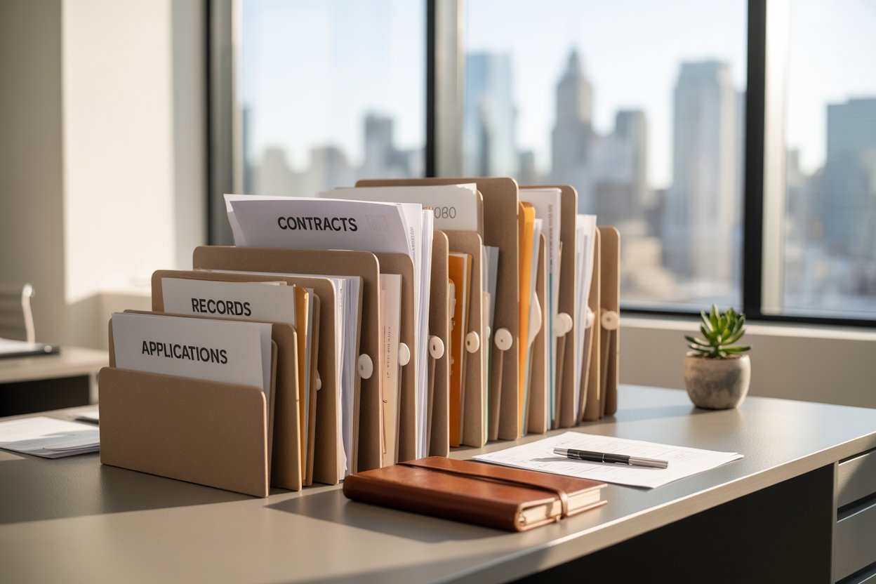 An organized repository of application forms and documents